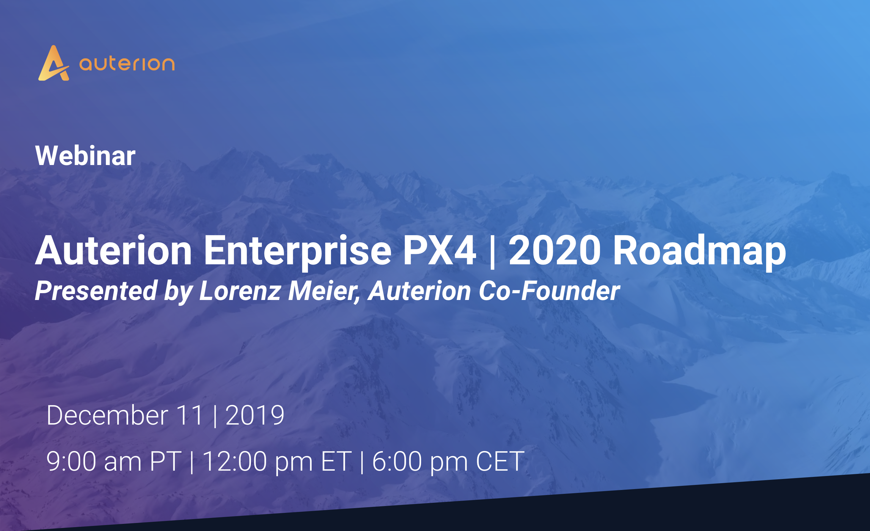 Auterion Enterprise PX4 | 2020 Roadmap